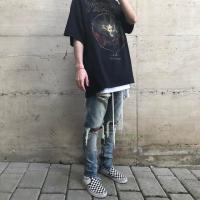 China Spandex Cotton Street Ripped Skinny Pants Plus Size Denim Carrot Jeans for sale