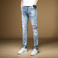 China Ironing Diamond Embroidered Trousers Men Pants Wicking Light Color for sale
