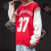 China small quantity clothing manufacturer OEM Skateboard Baseball Fake Two Piece Sweater for sale