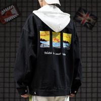 China Blue Denim Casual Jeans Men Jackets Long Sleeves 100% Polyester for sale