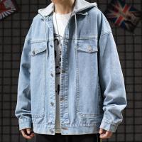 China Blue Denim Casual Jeans Men Jackets Long Sleeves 100% Polyester for sale