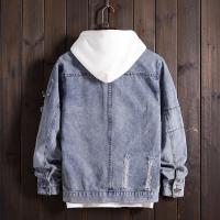 China Best clothing manufacturers in China Breathable Oversize Light Blue Jeans Jacket Single Button for sale