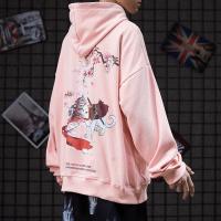 China Original Graffiti Cat Printed Baggy Fleece Hoodie 220GSM To 320GSM for sale