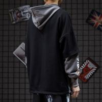 China ODM Fake Two Piece Punk Men Cool Hoodies Anti Pilling 80% Cotton 20% Polyester for sale