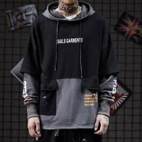 China ODM Fake Two Piece Punk Men Cool Hoodies Anti Pilling 80% Cotton 20% Polyester for sale