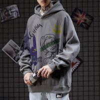 China Dark Street Spoof Personalised Graffiti Hoodies Cartoon Baggy Hip Hop Pullover for sale