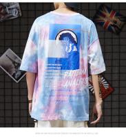 China Eco Friendly Men Streetwear T Shirts Organic Cotton Jersey Dip Dye Tone Crew Neck for sale