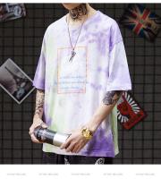 China Eco Friendly Men Streetwear T Shirts Organic Cotton Jersey Dip Dye Tone Crew Neck for sale