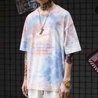 China Colorfull Green Tie Dye Men Streetwear T Shirts 130gsm-230gsm Worsted Fabric streetwear clothing manufacturers for sale