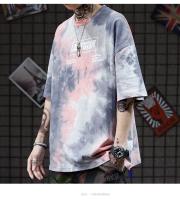 China Colorfull Green Tie Dye Men Streetwear T Shirts 130gsm-230gsm Worsted Fabric streetwear clothing manufacturers for sale