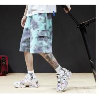 China Mourning Series Thin Summer Shorts Mint Green Taro Purple Tie Dye Basketball Shorts for sale