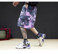China Mourning Series Thin Summer Shorts Mint Green Taro Purple Tie Dye Basketball Shorts for sale