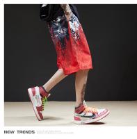 China Digital Offset Printing Gradual Mens Red Boardshorts With Pockets for sale