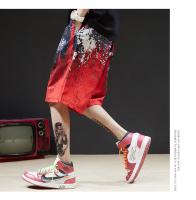 China Digital Offset Printing Gradual Mens Red Boardshorts With Pockets for sale