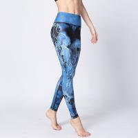 China 220GSM Stretchy Nylon Ladies Yoga Wear Leggings High Waisted Custom Printed for sale