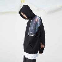 China Black Pullover Hoodie Long Sleeve Custom Logo Custom samll quantity for sale