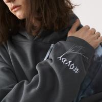 China Black Pullover Hoodie Long Sleeve Custom Logo Custom samll quantity for sale
