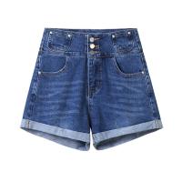 China BEIANJI Knitted High Waisted Ladies Casual Denim Shorts for sale