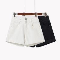 China Leg Straight 4XL XXXXL Zipper Denim Shorts For Women for sale