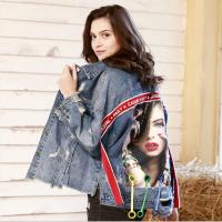 China BF Loose Personality Short Denim Jacket With Ribbon for sale