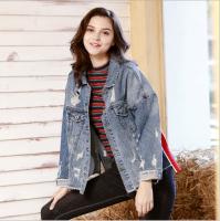 China BF Loose Personality Short Denim Jacket With Ribbon for sale