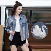 China Swan Print Hole Cowboy Ladies Jackets Coats for sale