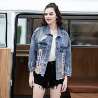 China Swan Print Hole Cowboy Ladies Jackets Coats for sale