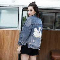 China Swan Print Hole Cowboy Ladies Jackets Coats for sale
