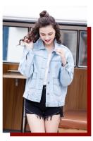 China Spring Summer Sequin Nail Bead Loose Denim Jacket For Women for sale