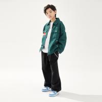 China Anti Pilling Green Baseball Jackets Solid Color Boys Tops for sale