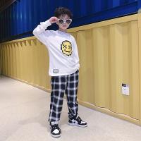 China 80cm To 110cm Black And White Plaid Pants Mosquito Proof Elastic Waist Boys Pants for sale