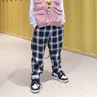 China 80cm To 110cm Black And White Plaid Pants Mosquito Proof Elastic Waist Boys Pants for sale