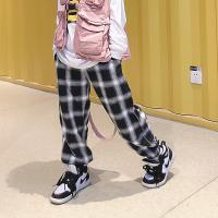 China 80cm To 110cm Black And White Plaid Pants Mosquito Proof Elastic Waist Boys Pants for sale