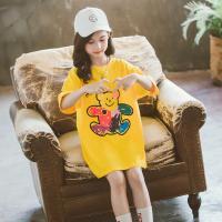 China Small quantity clothing factory Comfortable Fabric Cartoon Bear Print T Shirt Girls Tops 90cm To 130cm for sale