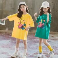 China Small quantity clothing factory Comfortable Fabric Cartoon Bear Print T Shirt Girls Tops 90cm To 130cm for sale