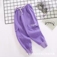 China 110CM-170CM Drawstring Girls Solid Color Pants 260G for sale