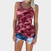 China XS XXXXL Sleeveless Cotton T Shirts Beach Gym O Neck Camouflage Ladies Stylish Tops for sale