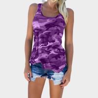 China XS XXXXL Sleeveless Cotton T Shirts Beach Gym O Neck Camouflage Ladies Stylish Tops for sale