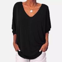 China L XL XXL Bottoming Shirt ODM V Neck Dark Color Sexy Fall Ladies Stylish Tops for sale