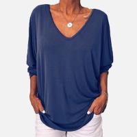 China L XL XXL Bottoming Shirt ODM V Neck Dark Color Sexy Fall Ladies Stylish Tops for sale