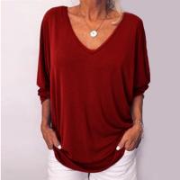 China L XL XXL Bottoming Shirt ODM V Neck Dark Color Sexy Fall Ladies Stylish Tops for sale
