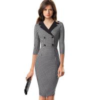 China Formal Bodycon Womens Casual Dresses Long Sleeve MIDI Pencil Dress Custom garment manufacturers China for sale