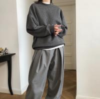 China OEM Apparel Winter Oversized Ladies Round Neck Hoodies Losse Long Sleeves Tops for sale