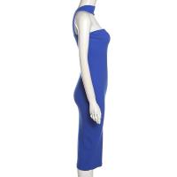 China Women High Waist Clothing Halter Neckline Fit Midi Dress For Party for sale