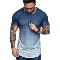 China Small Batch Clothing Cotton 3D Printing Loose Drop Shoulder T Shirt For Men for sale