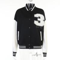 China Women 'S Loose Drop Shoulder Baseball Jacket 90% Cotton 10% Polyester Garment for sale