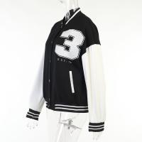 China Women 'S Loose Drop Shoulder Baseball Jacket 90% Cotton 10% Polyester Garment for sale