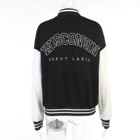 China Women 'S Loose Drop Shoulder Baseball Jacket 90% Cotton 10% Polyester Garment for sale