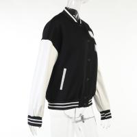 China Women 'S Loose Drop Shoulder Baseball Jacket 90% Cotton 10% Polyester Garment for sale