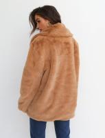 China Clothing Production Feminine Plush Lapel Wool Coat 100% Polyetser S-3XL For Winter for sale